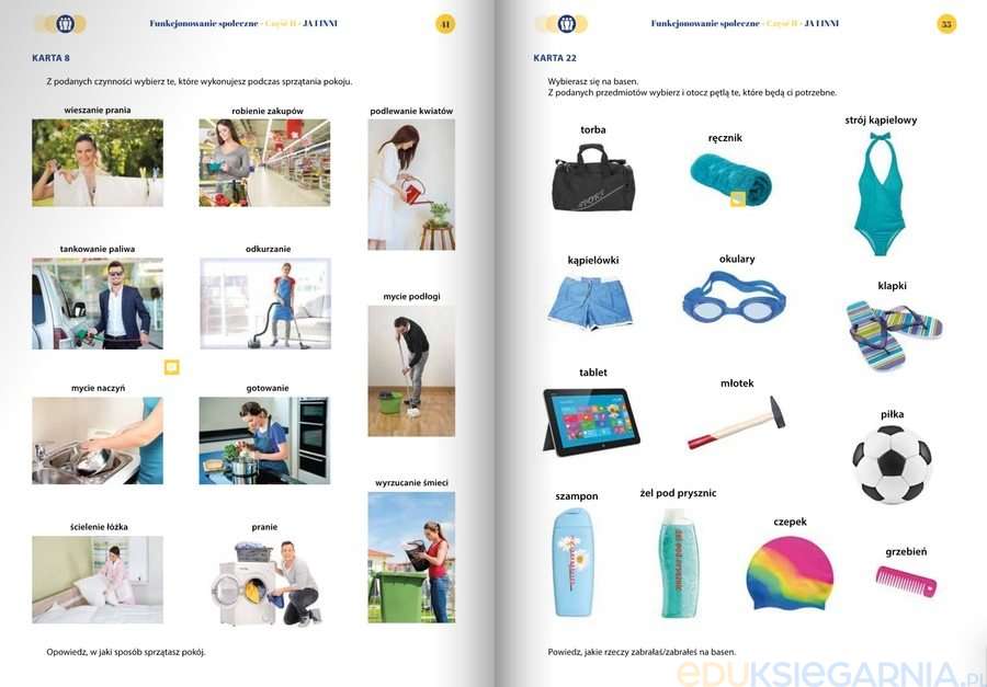 Funkcje psychofizyczne Funkcjonowanie społeczne Karty pracy Poziom Eduksiegarnia pl