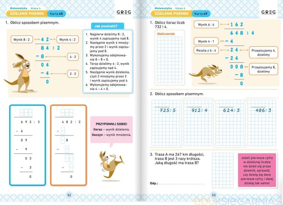 Matematyka. Karty pracy w szkole i w domu. Klasa 4 - Eduksiegarnia.pl