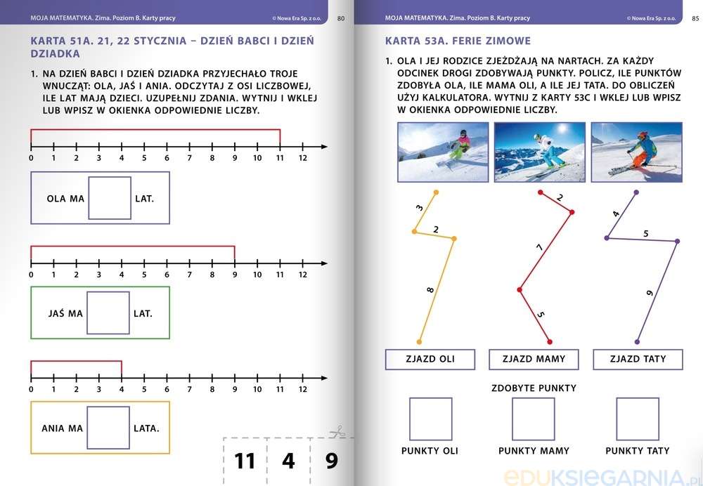 Pewny start. Moja matematyka. Karty pracy. Zima. Poziom B - Eduksiegarnia.pl