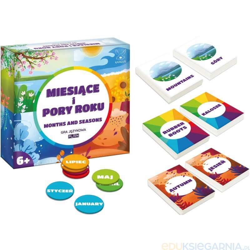 Miesiące i pory roku - gra językowa polsko-angielska - Eduksiegarnia.pl