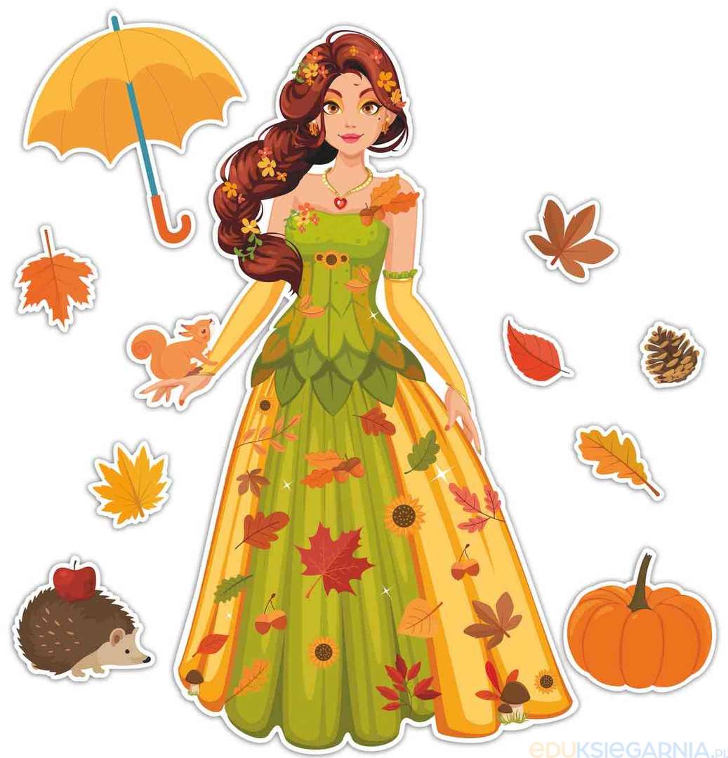 Dekoracja szkolna i przedszkolna Pani Jesień XL (10 elementów ...