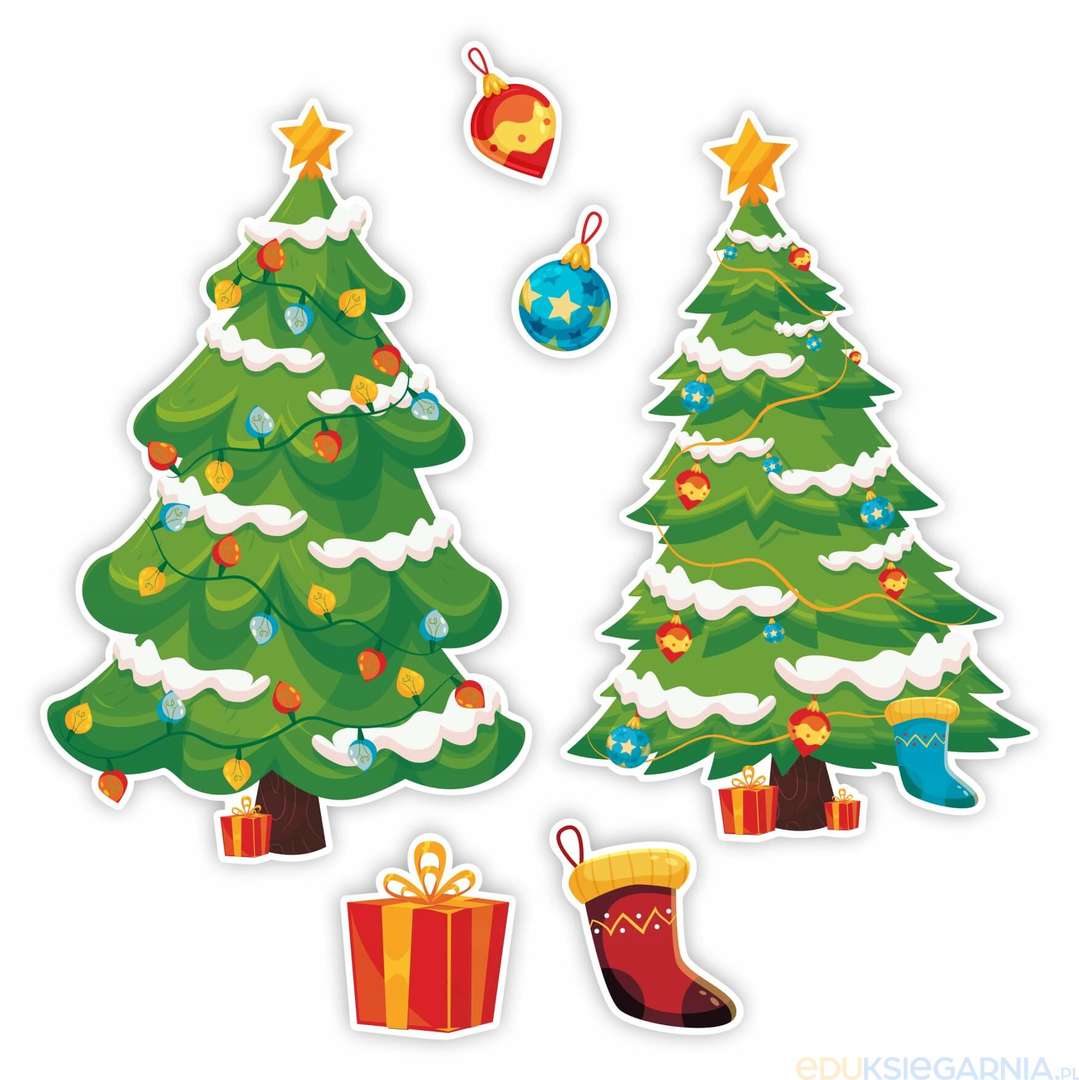 Dekoracje ozdoby świąteczne - Choinki duże A3 (6 elementów, dwustronne ...