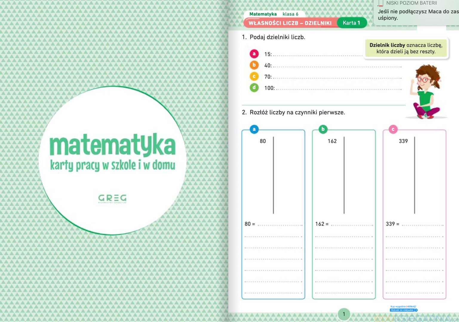 Matematyka. Karty pracy w szkole i w domu. Klasa 6 - Eduksiegarnia.pl