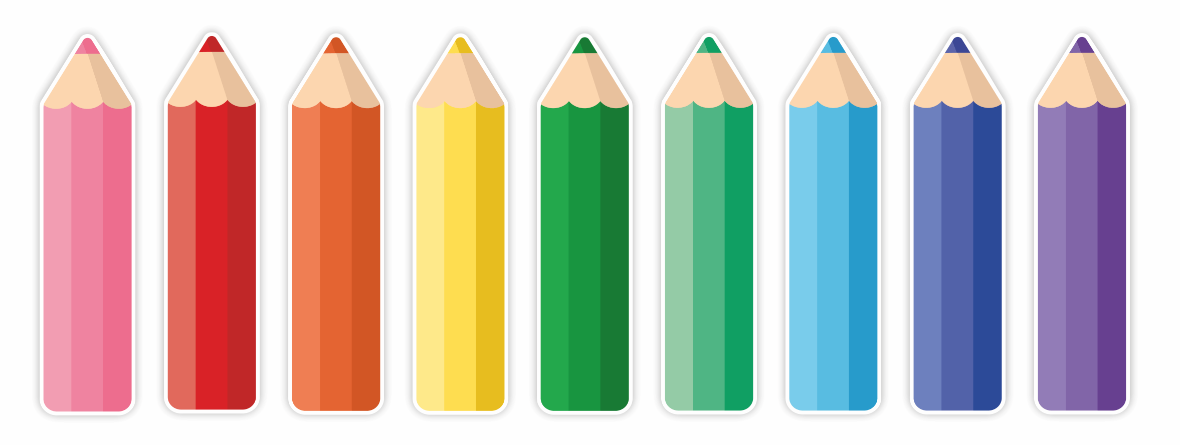 Dekoracje ozdoby - Duże kolorowe kredki (9 elementów, jednostronne ...